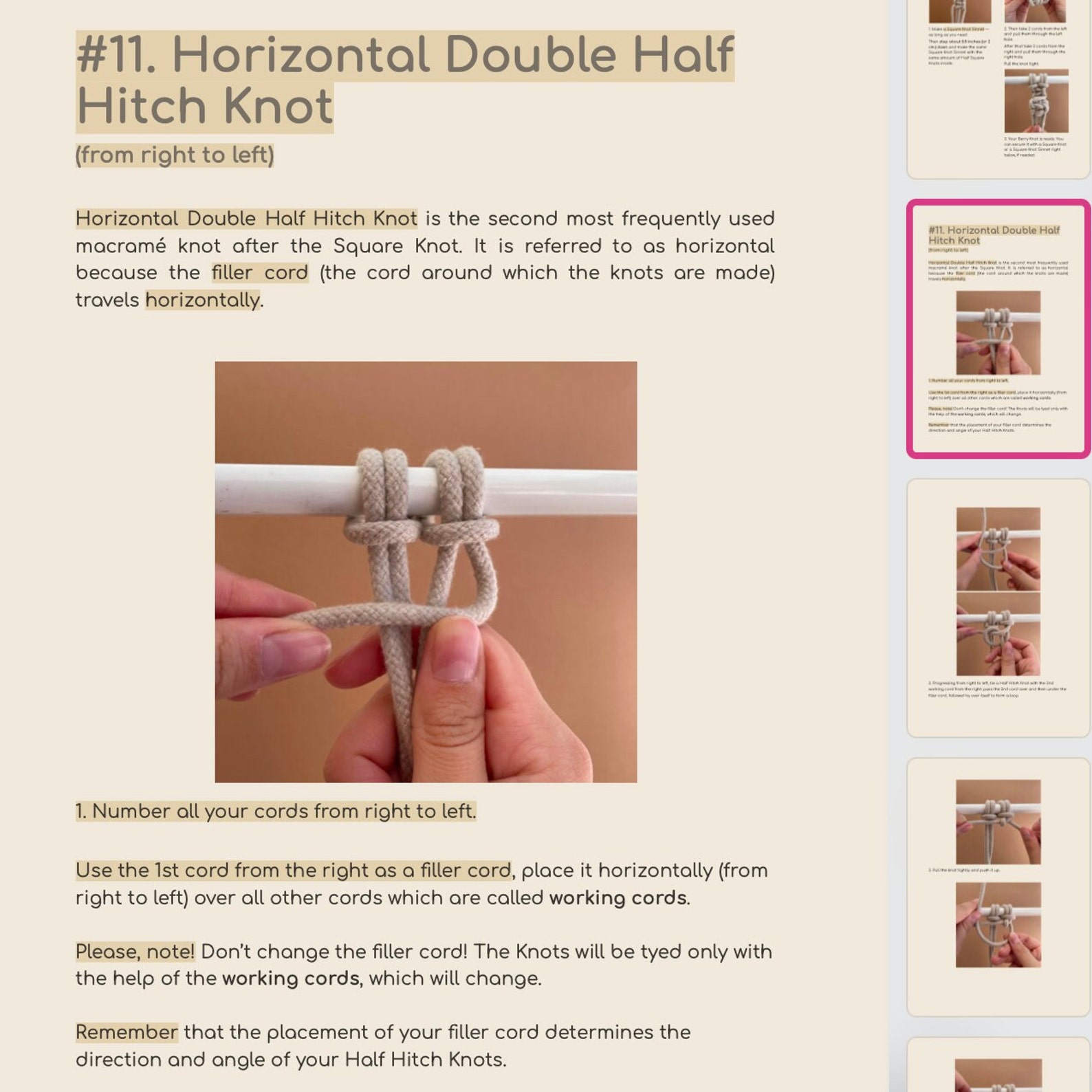 Macrame Knot Guide PDF With 20 Macrame Knots Explained, Knot Tutorial for Beginners and Advanced ...