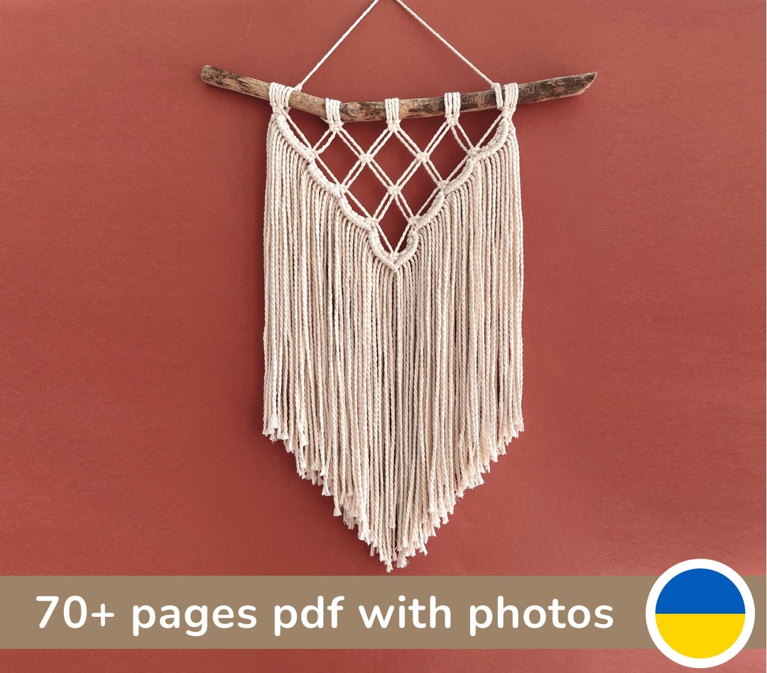 Easy Macrame Pattern PDF, Small Wall Hanging for Beginners, Step by ...