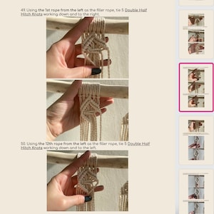 4 in 1 Macrame Pattern PDF With Photos, Beginner Macrame Wall Hanging Pattern, Macrame Tutorial ...