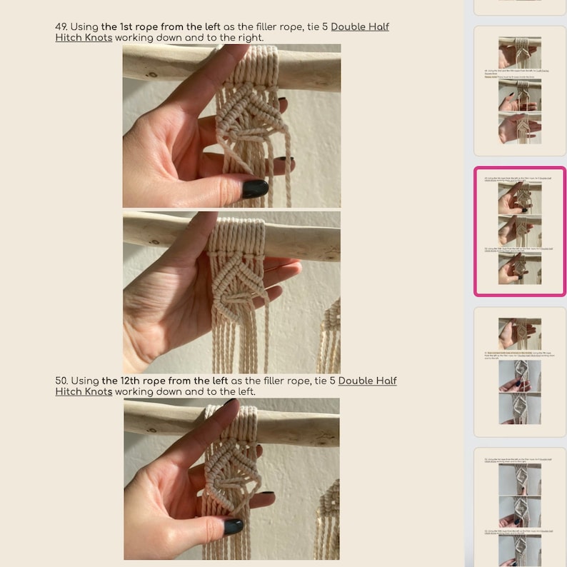 4 in 1 Macrame Pattern PDF With Photos Beginner Macrame Wall - Etsy