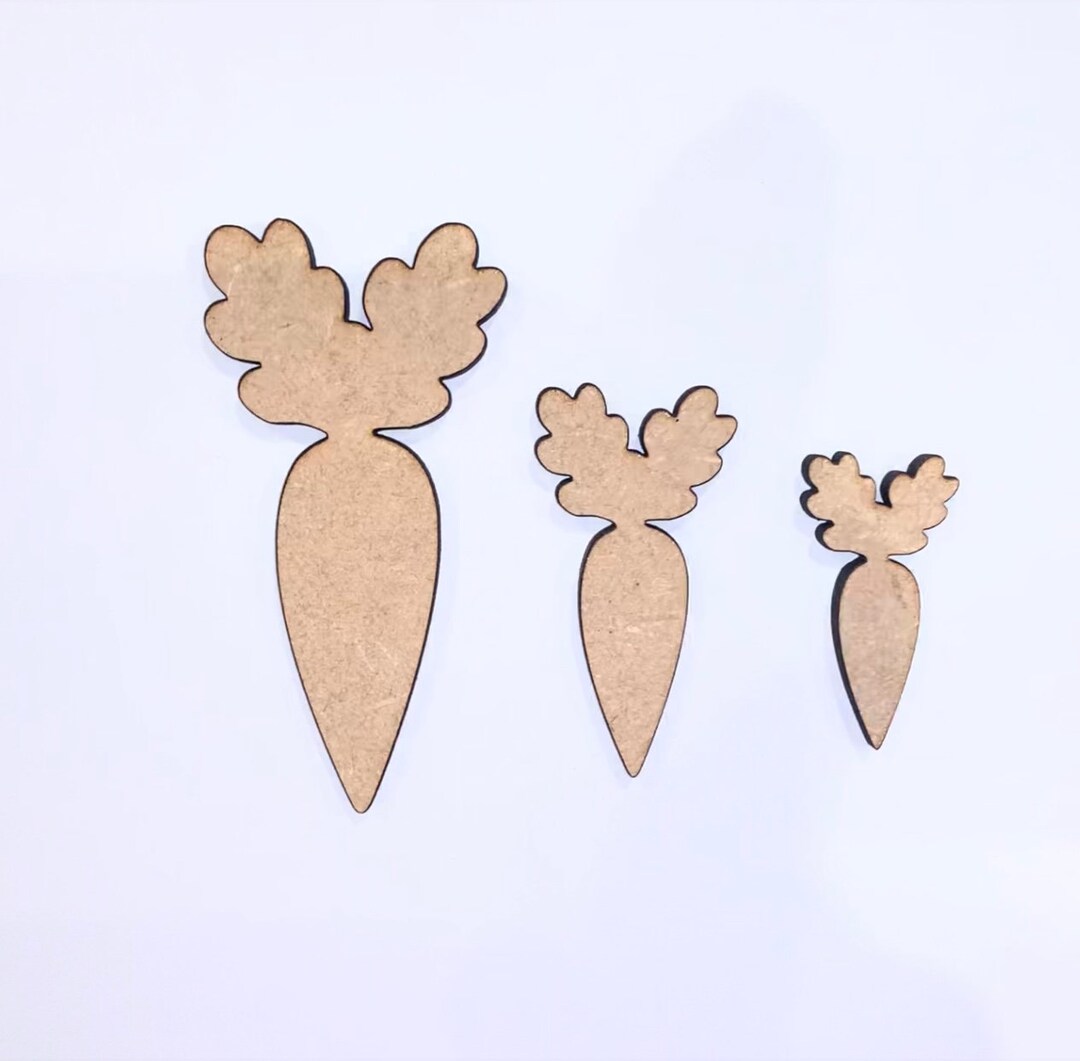 Wooden MDF Carrot Shapes - Craft Shape, Easter Shape, Easter Carrot ...