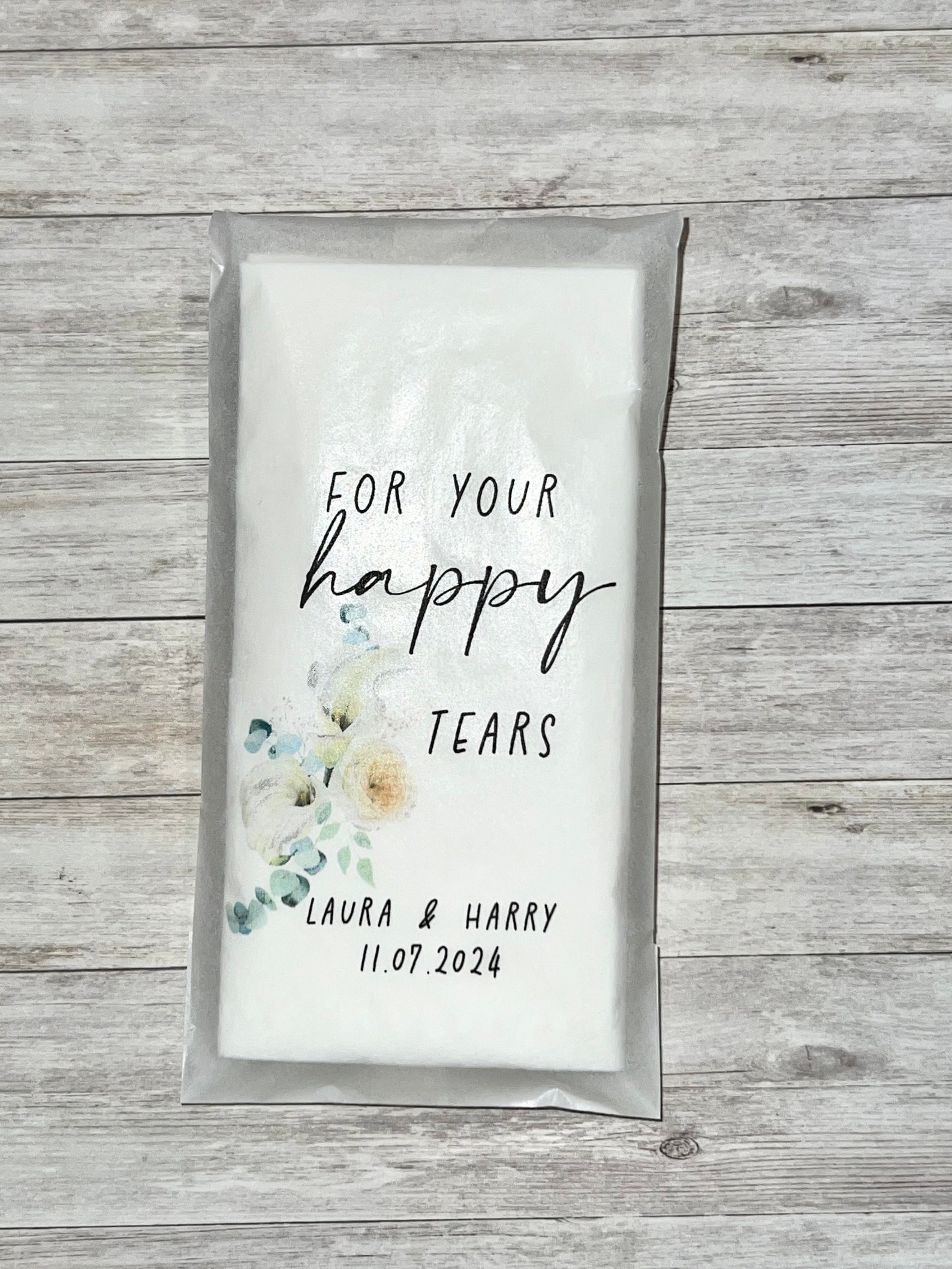 Happy Tears Tissue Packets | Wedding Tissues | Wedding Guests ...