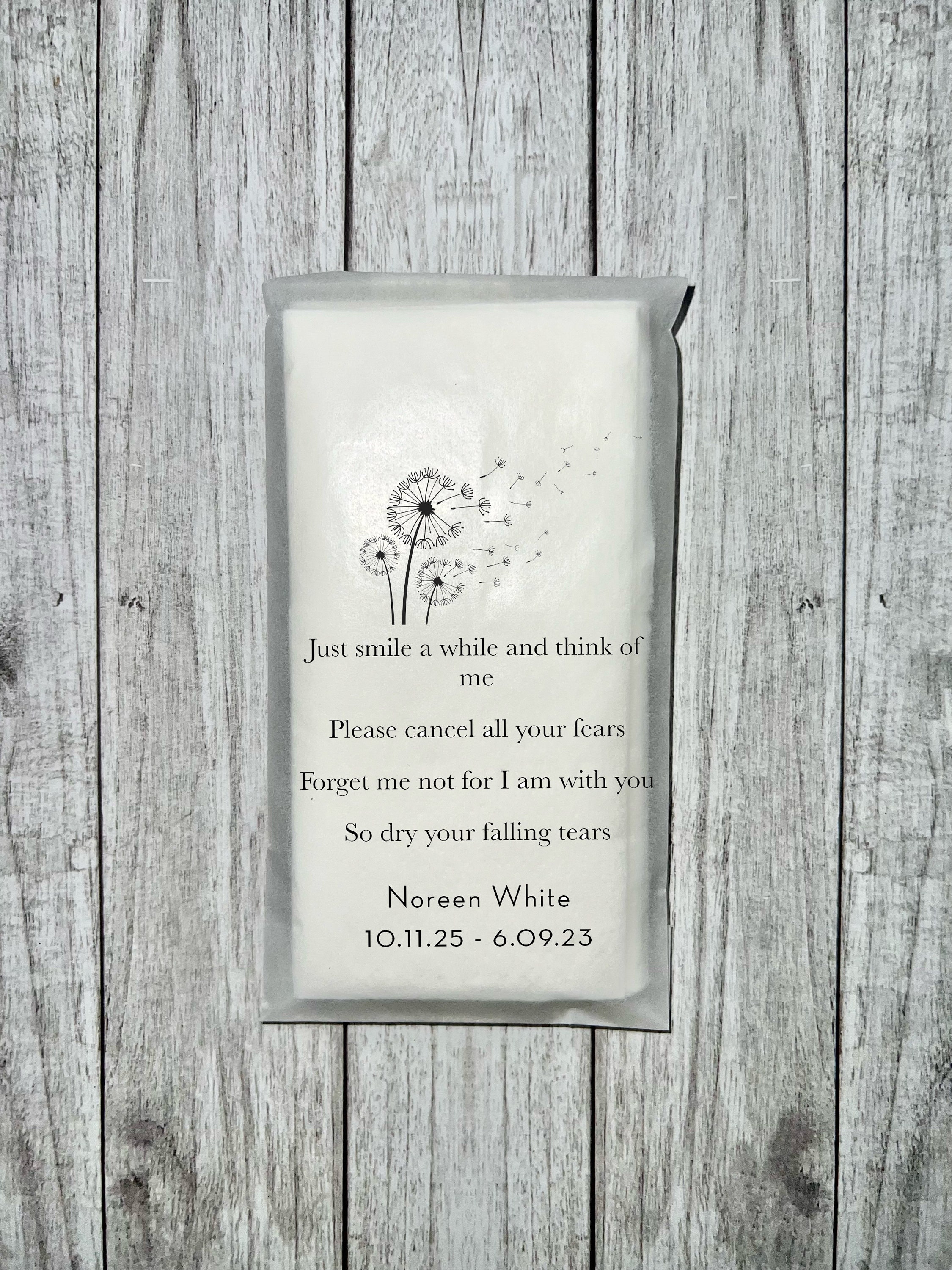 Remember Me Tissue Packets | Funeral Tissues | Funerals |biodegradable ...