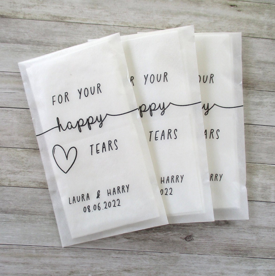 Happy Tears Tissue Packets Wedding Tissues Wedding Guests - Etsy