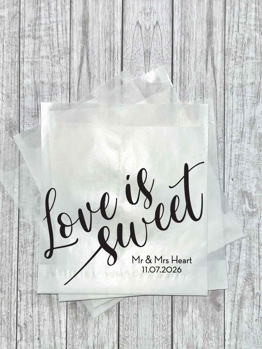 Personalised Wedding Sweet Bags Candy Cart Favour Bags Sweet Jar Design
