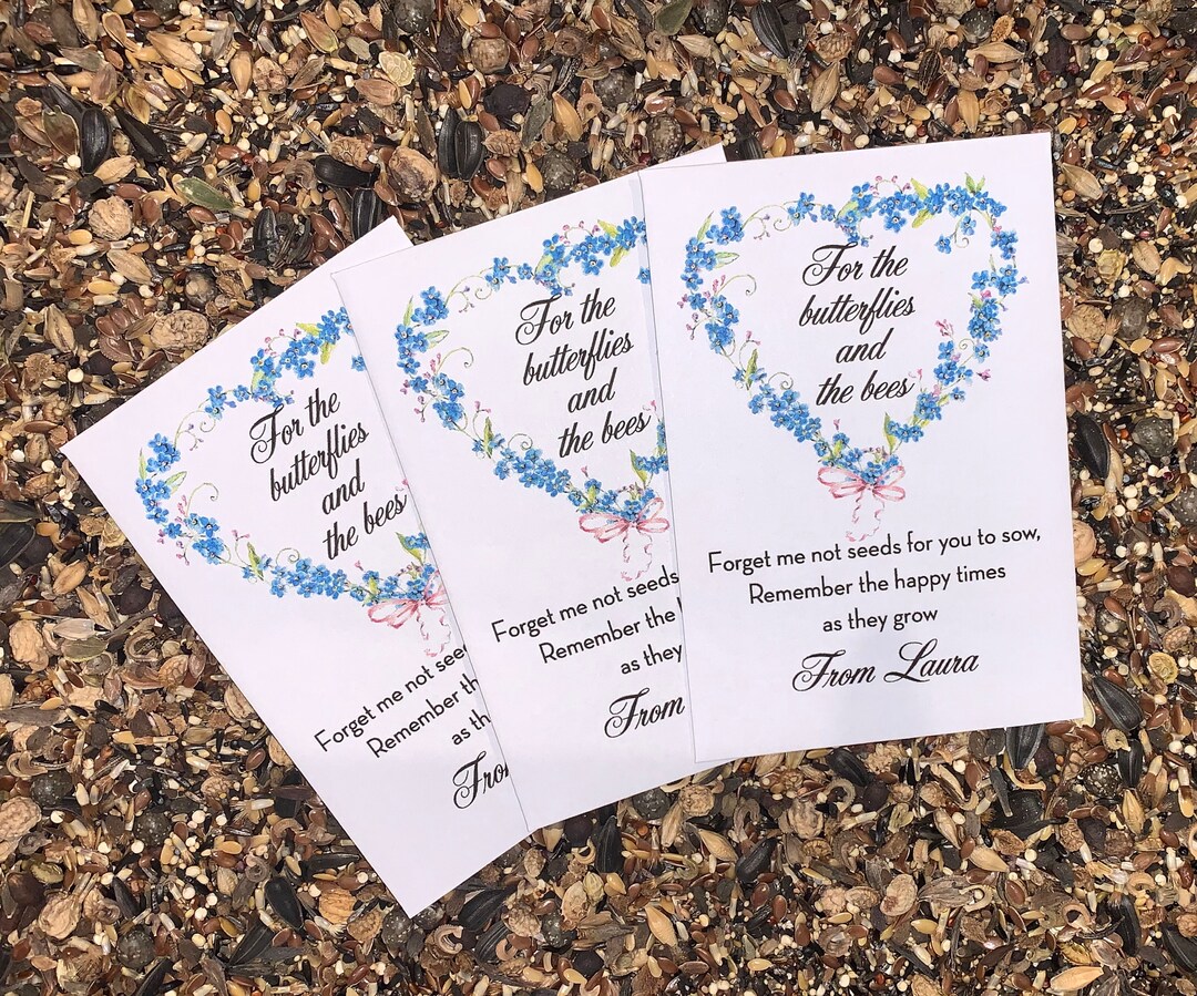 In Loving Memory Personalised Forget Me Not Seed Packets | Funeral ...