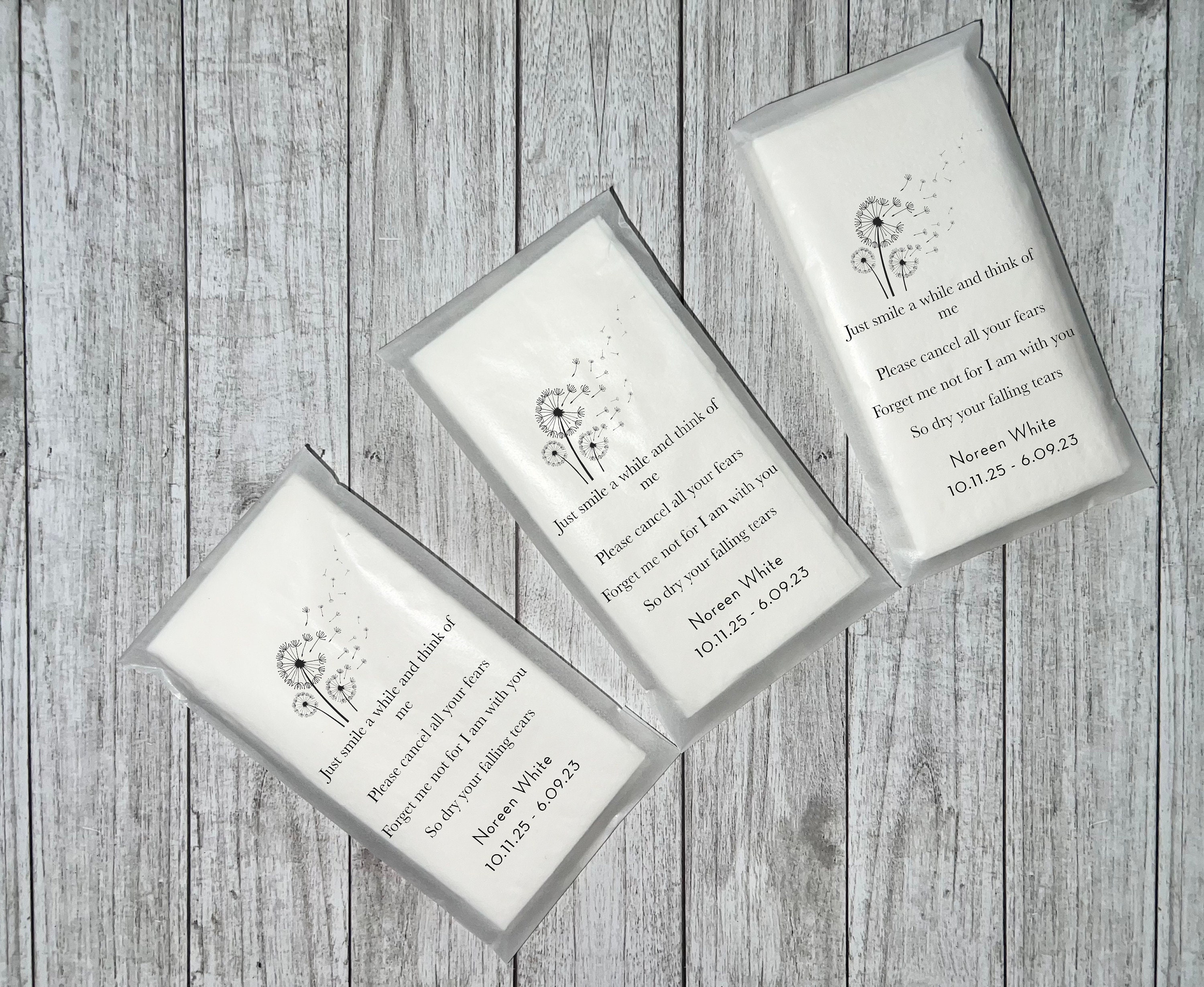 Remember Me Tissue Packets | Funeral Tissues | Funerals |biodegradable ...