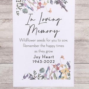 In Loving Memory Personalised Wild Flower Seed Packets - Etsy UK