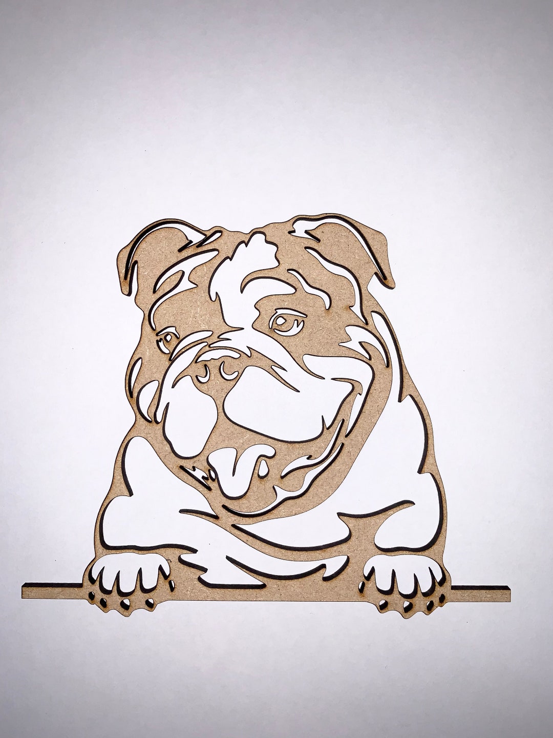 MDF English Bull Dog Laser Cut Silhouette - Etsy