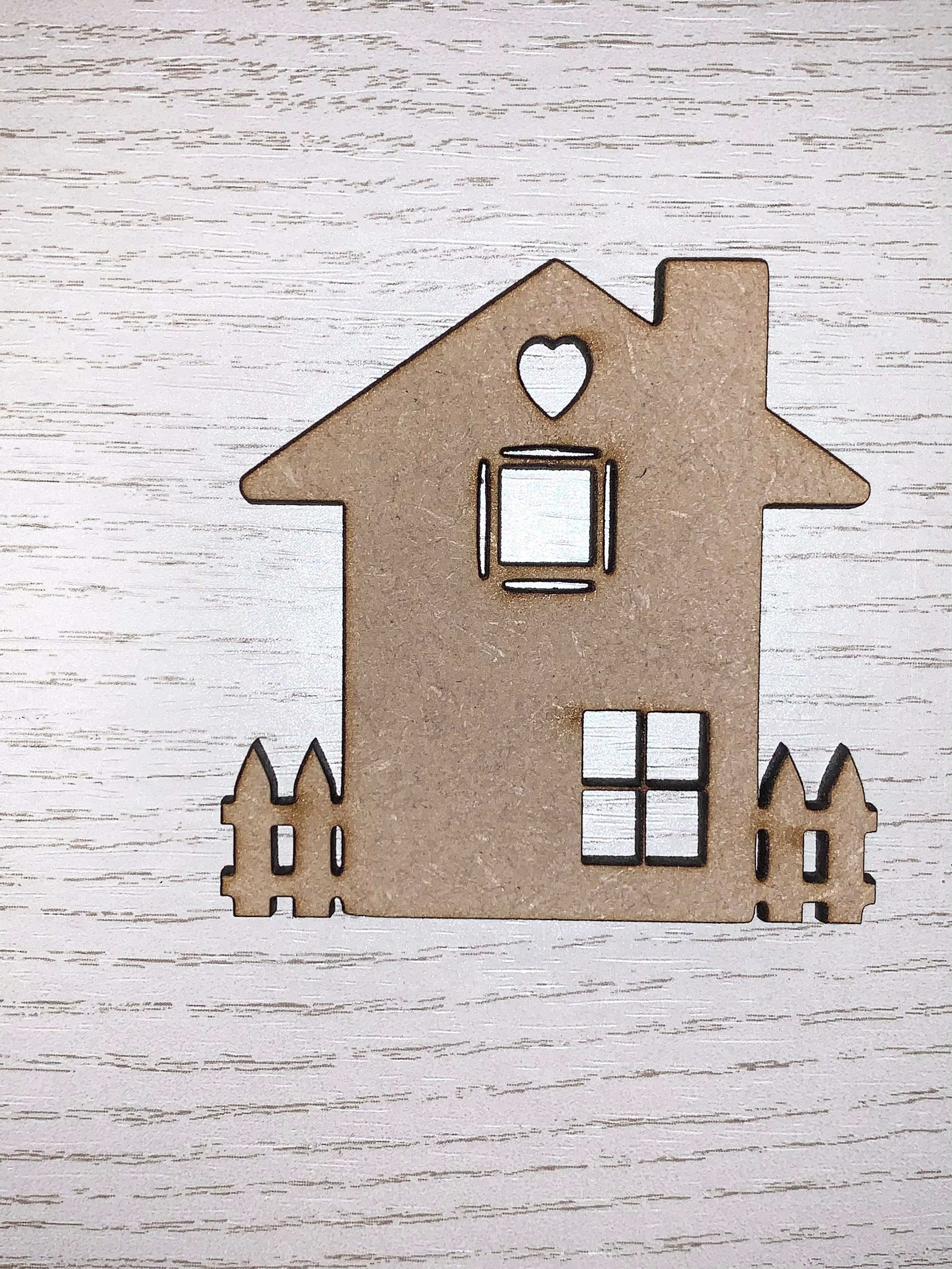 Wooden MDF Home and House Shapes Craft Shape - Etsy UK