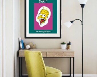 Bart Simpson Wall Art - Etsy