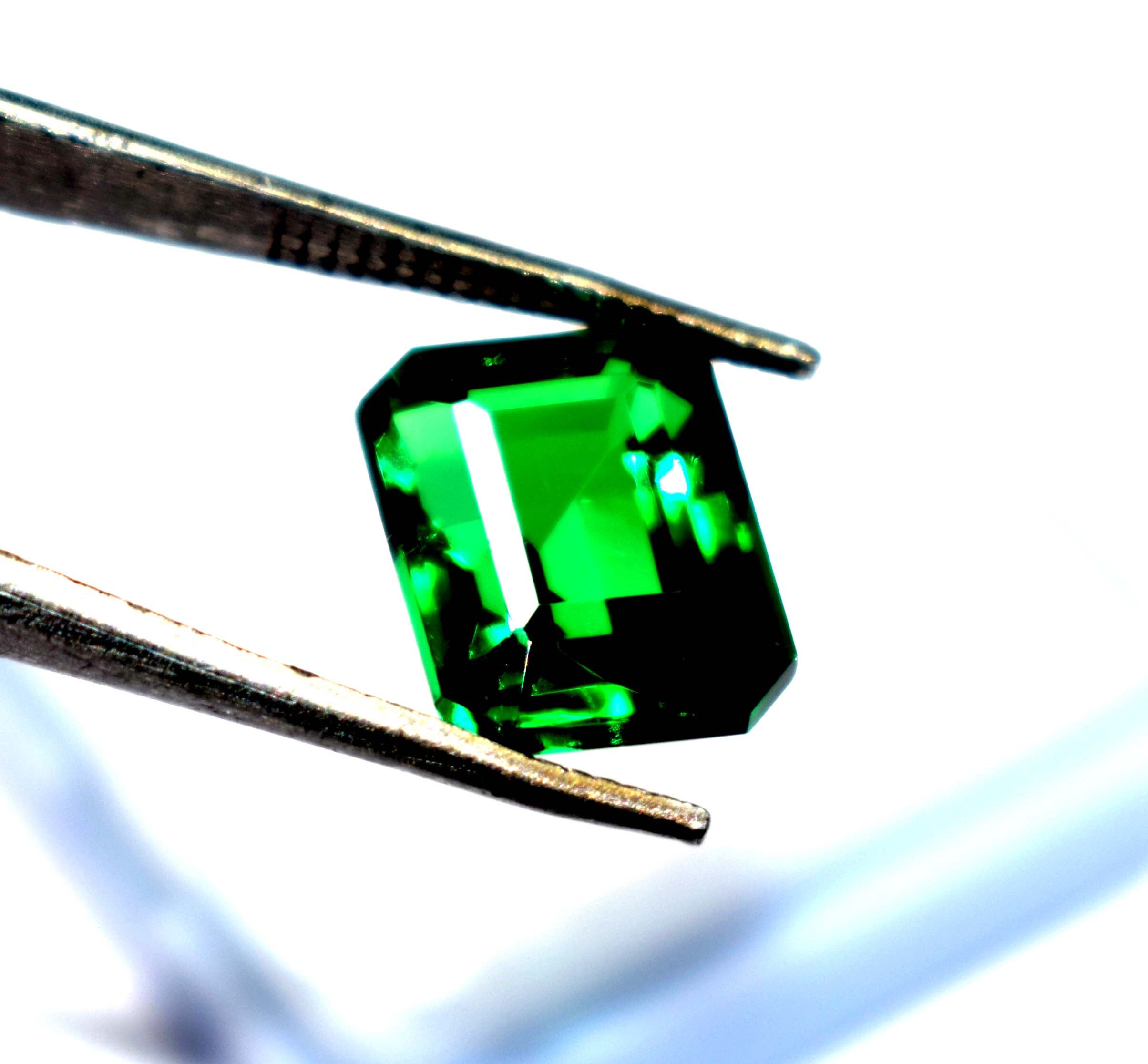 9.25 Ct Natural Green Tsavorite Garnet Emerald Shape Certified - Etsy UK