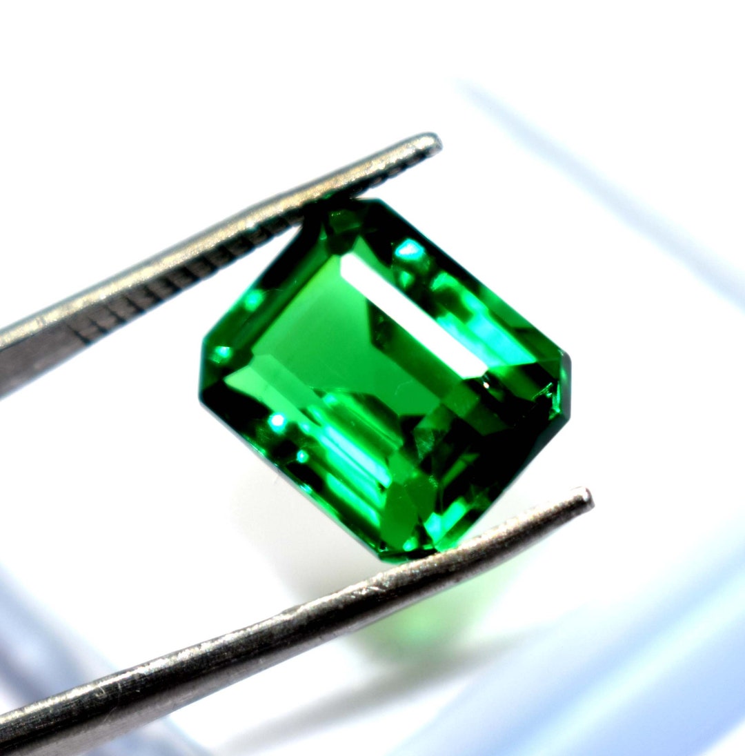 9.25 Ct Natural Green Tsavorite Garnet Emerald Shape Certified - Etsy UK