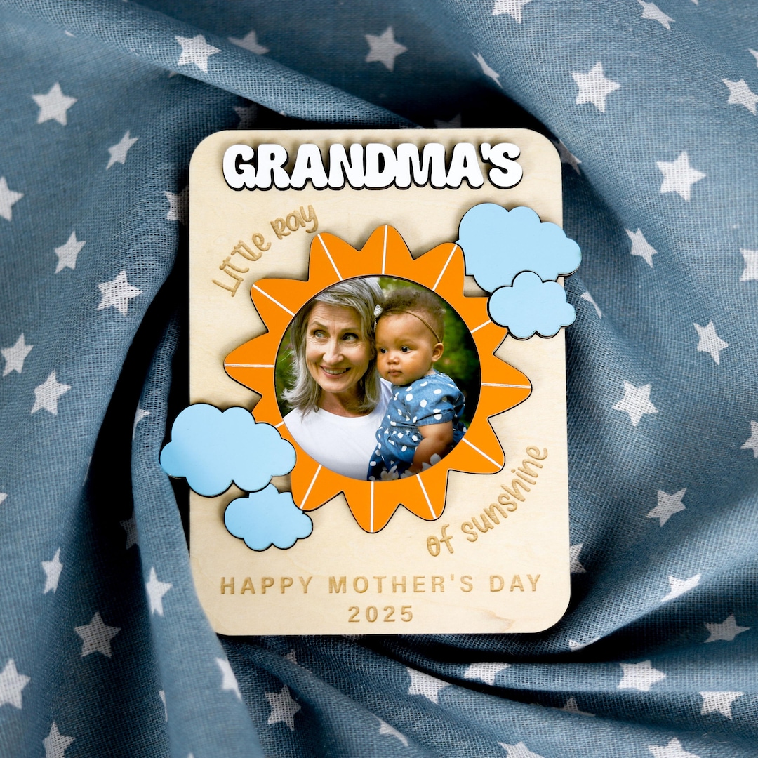 Grandma's Little Ray of Sunshine Mothers Day Fridge Photo Frame, Photo ...