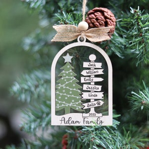 Family Name Christmas Tree Ornament, Personalized North Pole Family ...