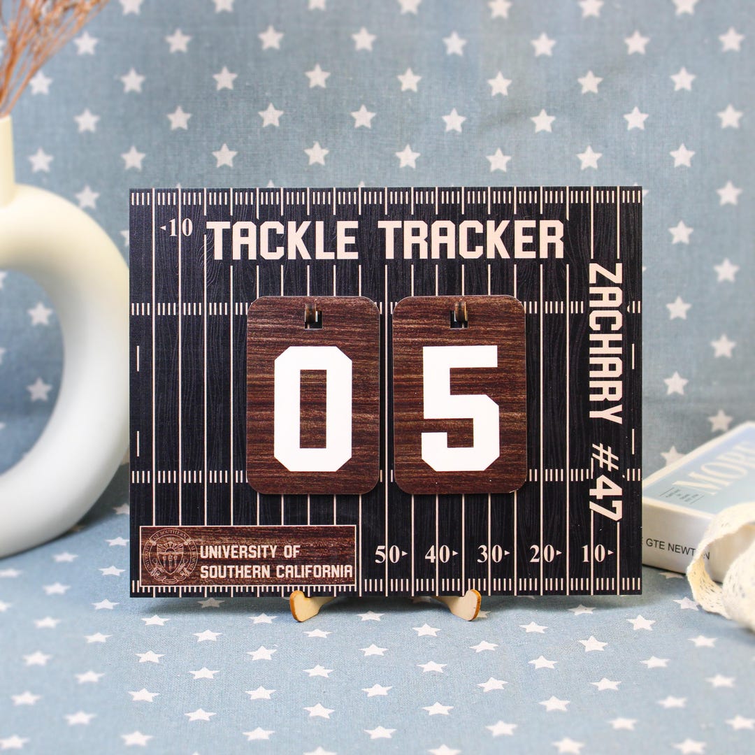 Personalized Tackle Tracker Sign, Custom Name Score Counter for ...