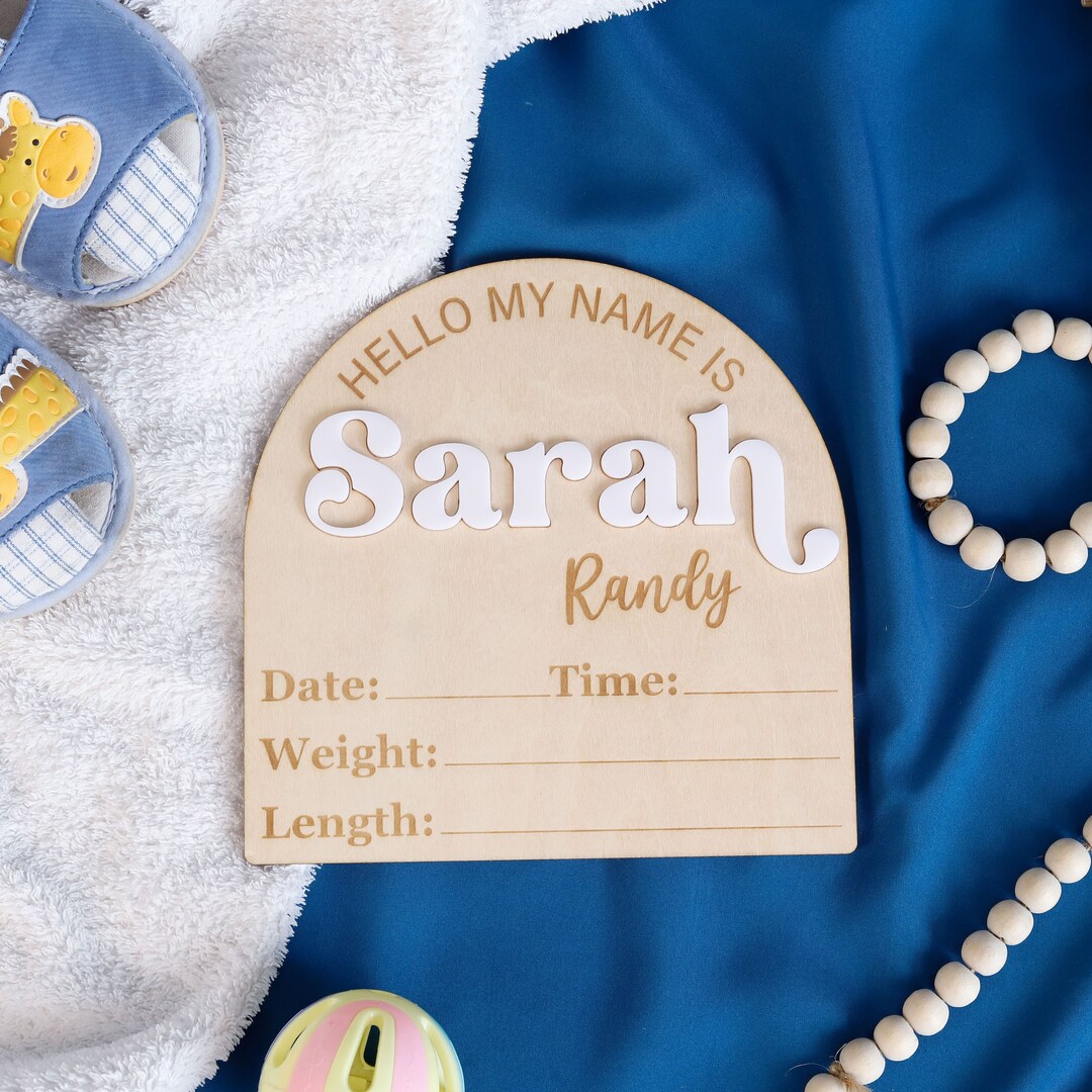 Baby Arch Announcement Sign With Birth Stats, Baby Name Reveal Sign ...