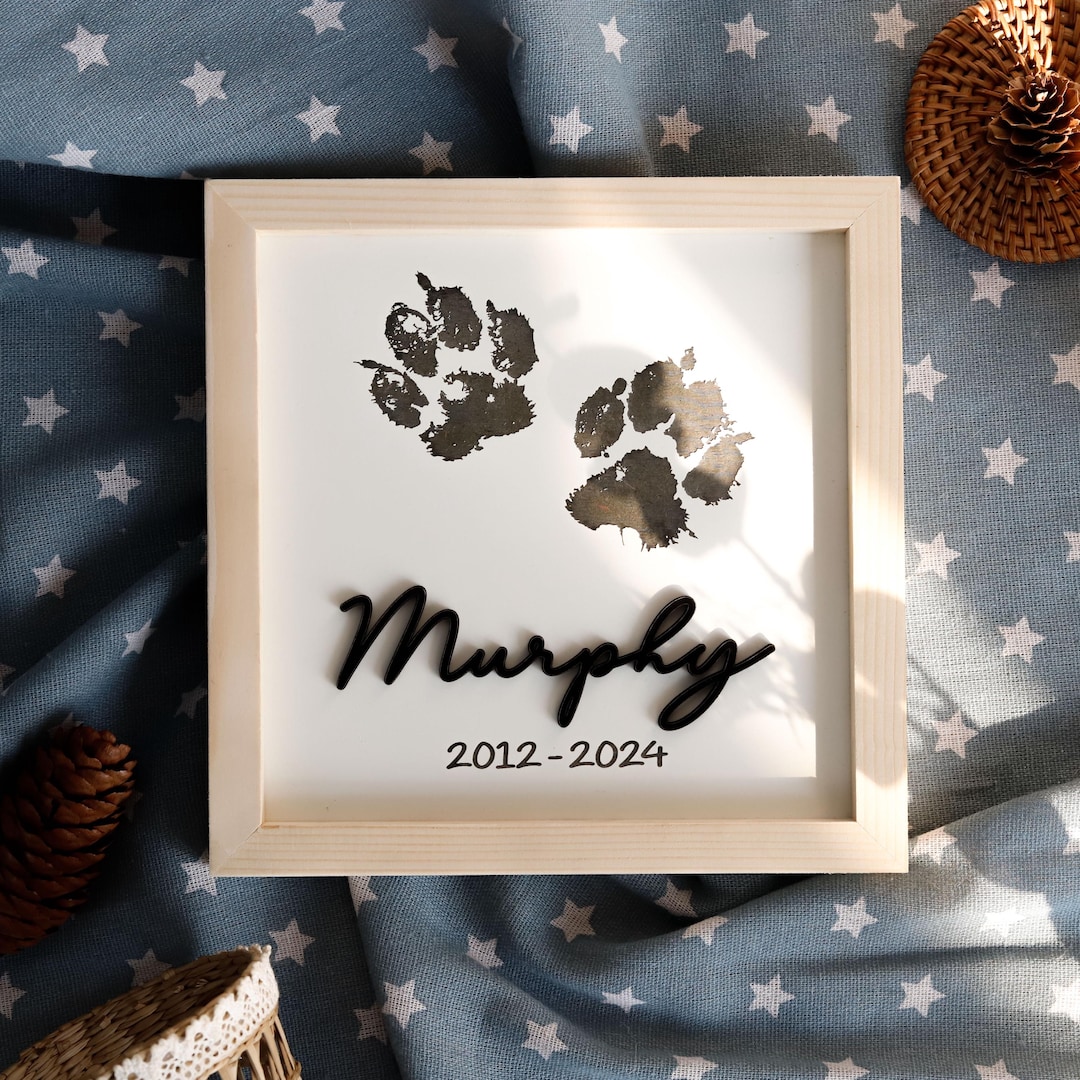 Custom Paw Print Keepsake From Photo, Dog Paw Print Engraved Sign, Cat ...