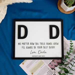 Best Dad Ever Customized Handprint Sign, Kids Handprint Keepsake for ...