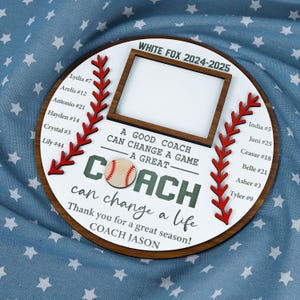 Coach End of Season Appreciation Gift, Baseball Photo Plaque ...