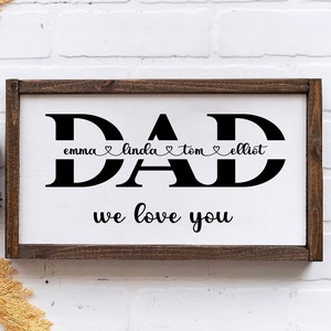 Father's Day Sign, Dad Wood Sign, Personalized Dad We Love You Wood ...