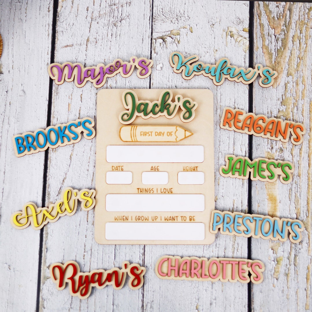 Pencil First Day of School Sign, Back to School Sign, Custom First and ...