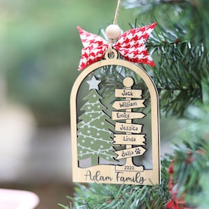 Family Name Christmas Tree Ornament, Personalized North Pole Family ...