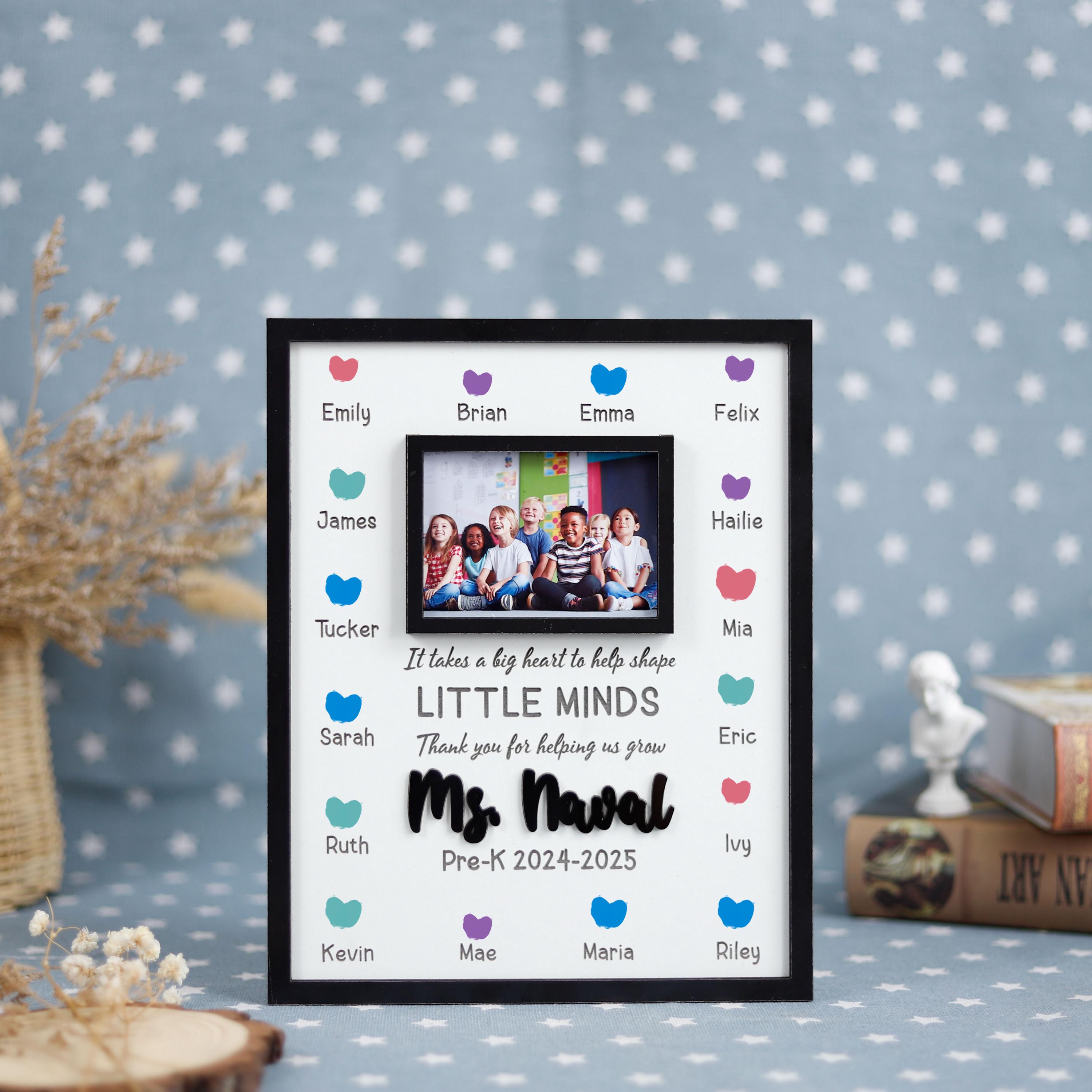 Teacher Fingerprint Photo Frame, End of the Year Teacher Gift From ...