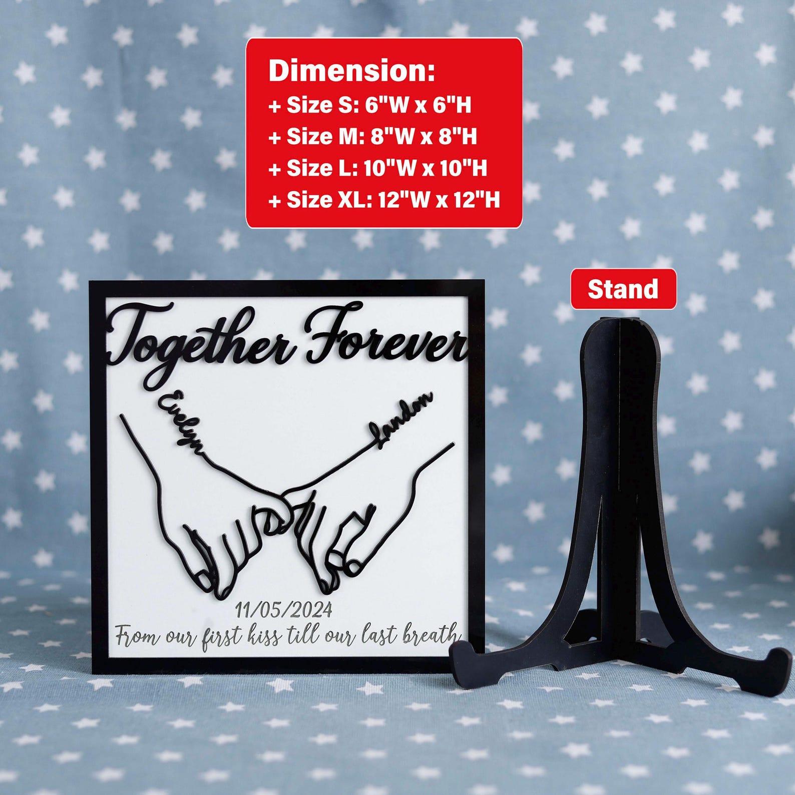 Couple Hands Holding Wood Sign, Personalized Gift for Her/him ...