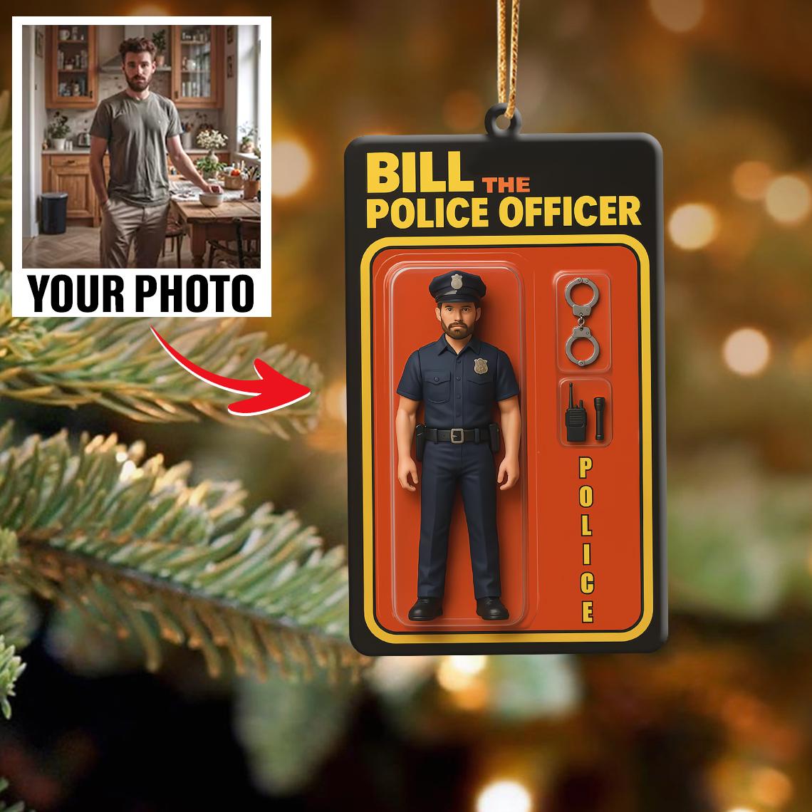 Personalized 2D Police Uniform Ornament, Custom Name Police Officer ...