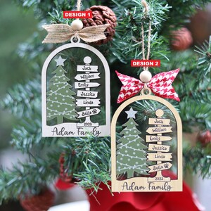 Family Name Christmas Tree Ornament, Personalized North Pole Family ...