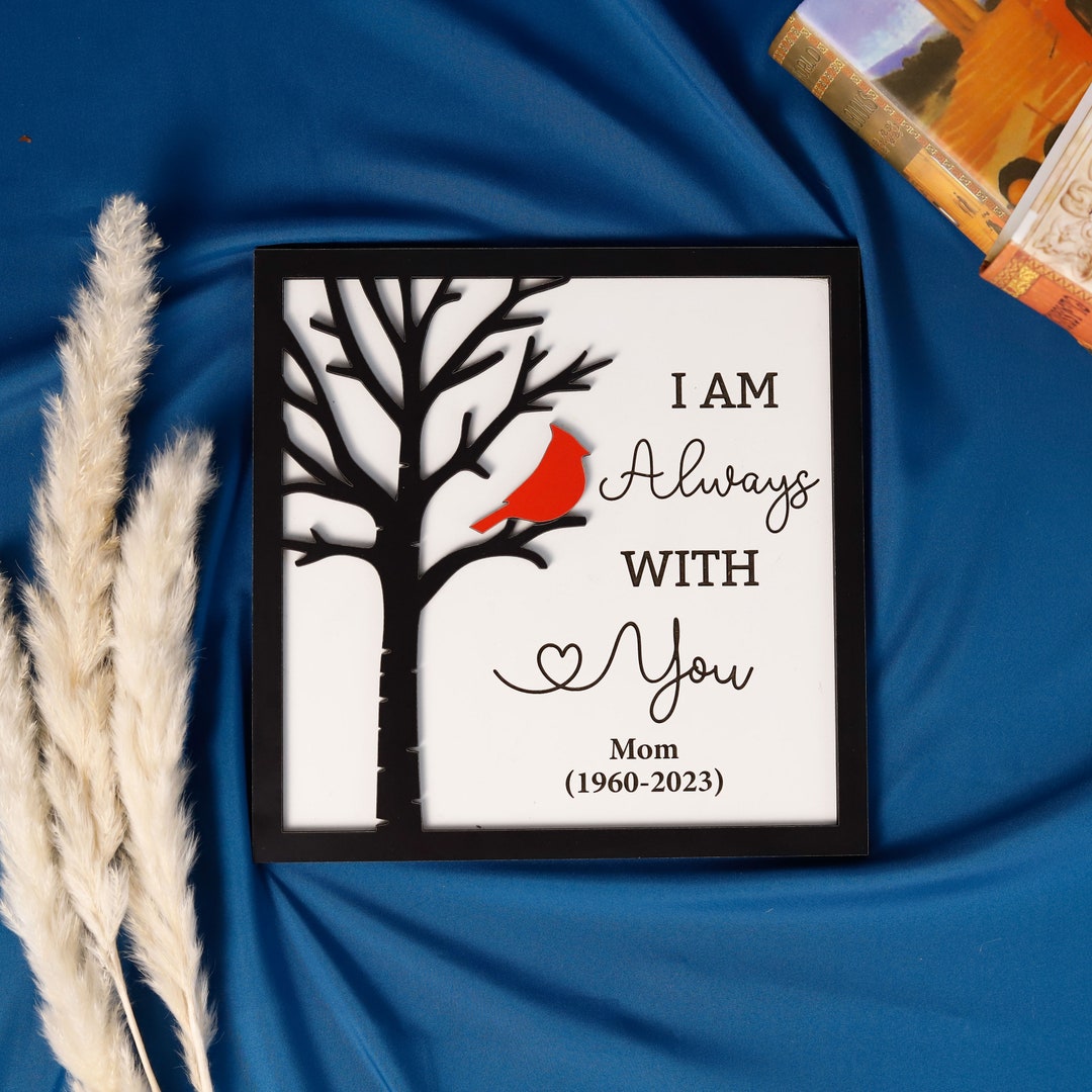 Personalized Cardinal Memorial Frame, Cardinal Wood Sign, Sympathy Gift ...