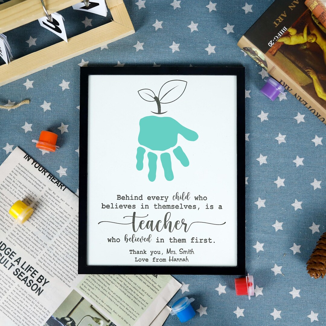 Teacher Handprint Craft Gift, Baby Handmade Gift for Teacher, Teacher ...