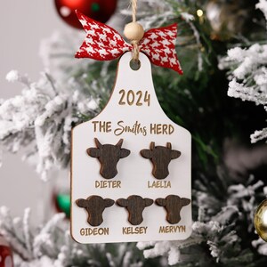 Cow Farm Ornament, Personalized Family Christmas Ornament, 3D Wood ...