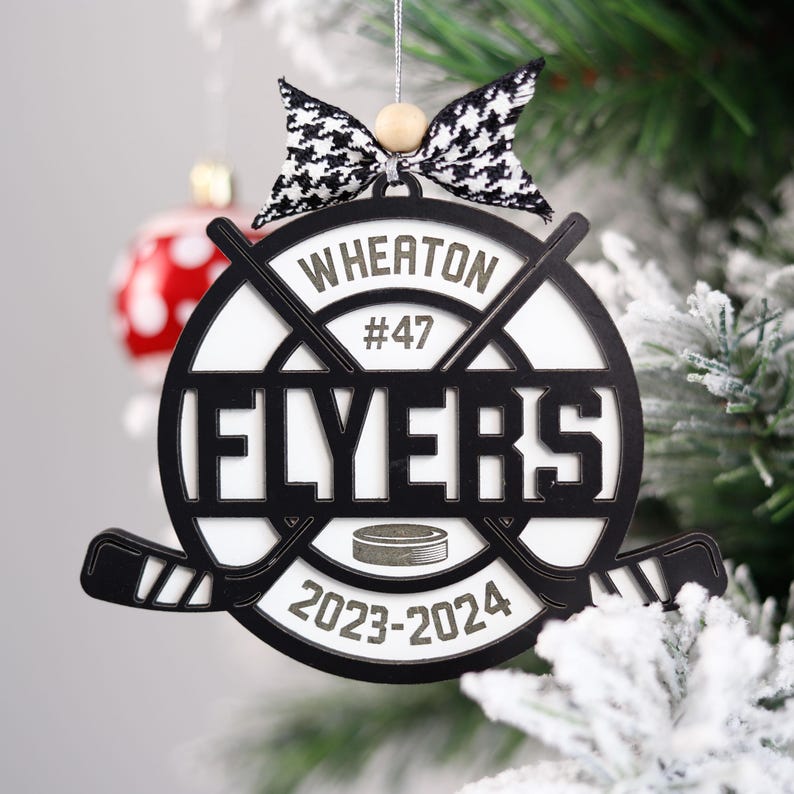 Personalized Hockey Player Ornament, Custom Name & Number Ornament ...