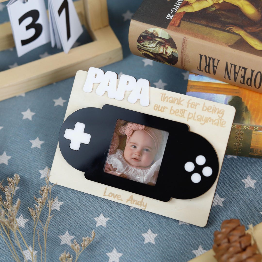Fathers Day Fridge Photo Frame, Game Console Dad Grandpa Fridge Magnet ...