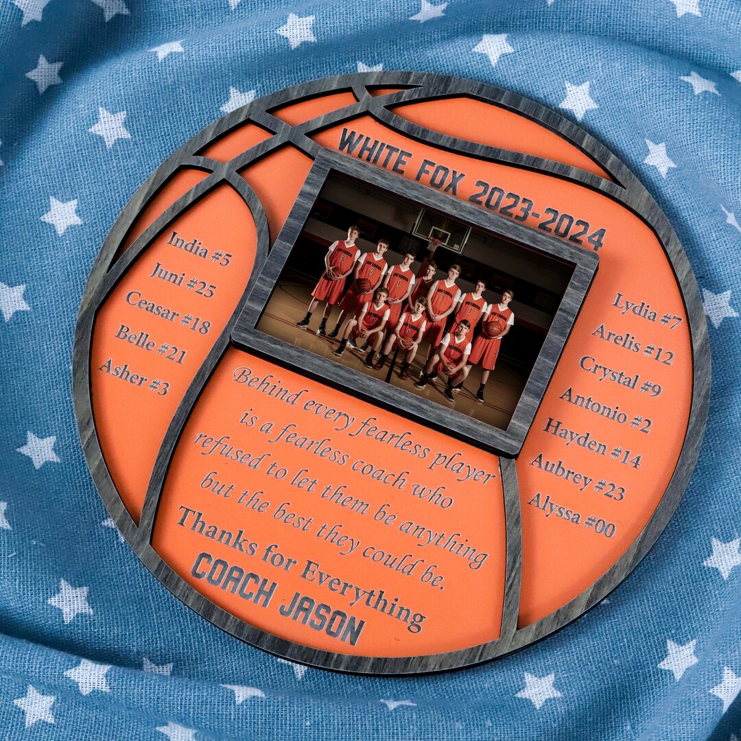 Basketball Coach Photo Frame, Appreciation Coach Plaque, Basketball ...