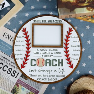 Coach End of Season Appreciation Gift, Baseball Photo Plaque ...
