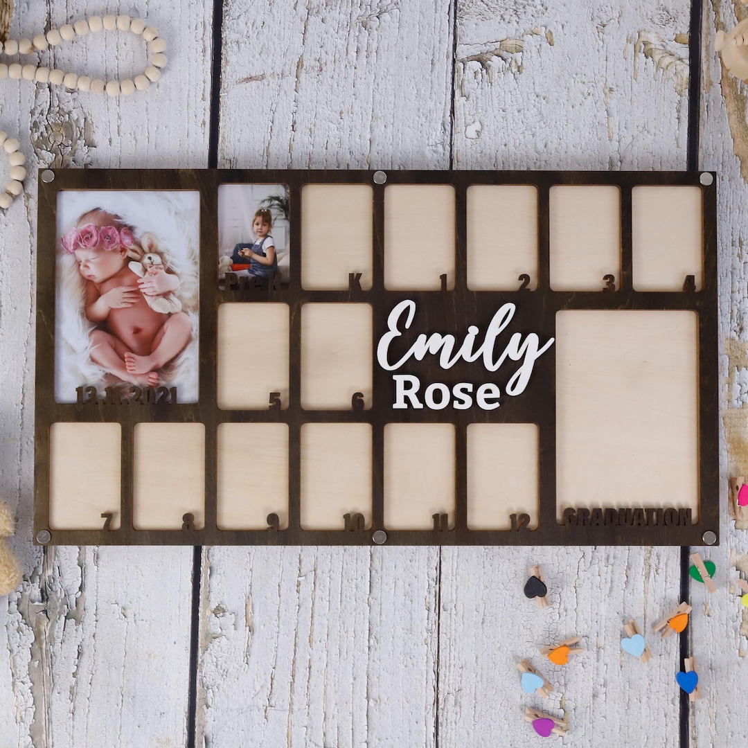 Personalized Birth Through Graduation School Years Photo Frame Custom ...