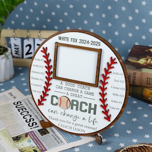 Coach End of Season Appreciation Gift, Baseball Photo Plaque ...