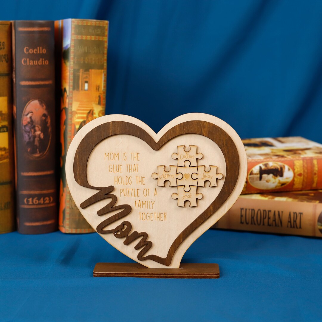 Custom Mothers Day Puzzle Sign, Wooden Heart Puzzle, Mom Puzzle Sign ...