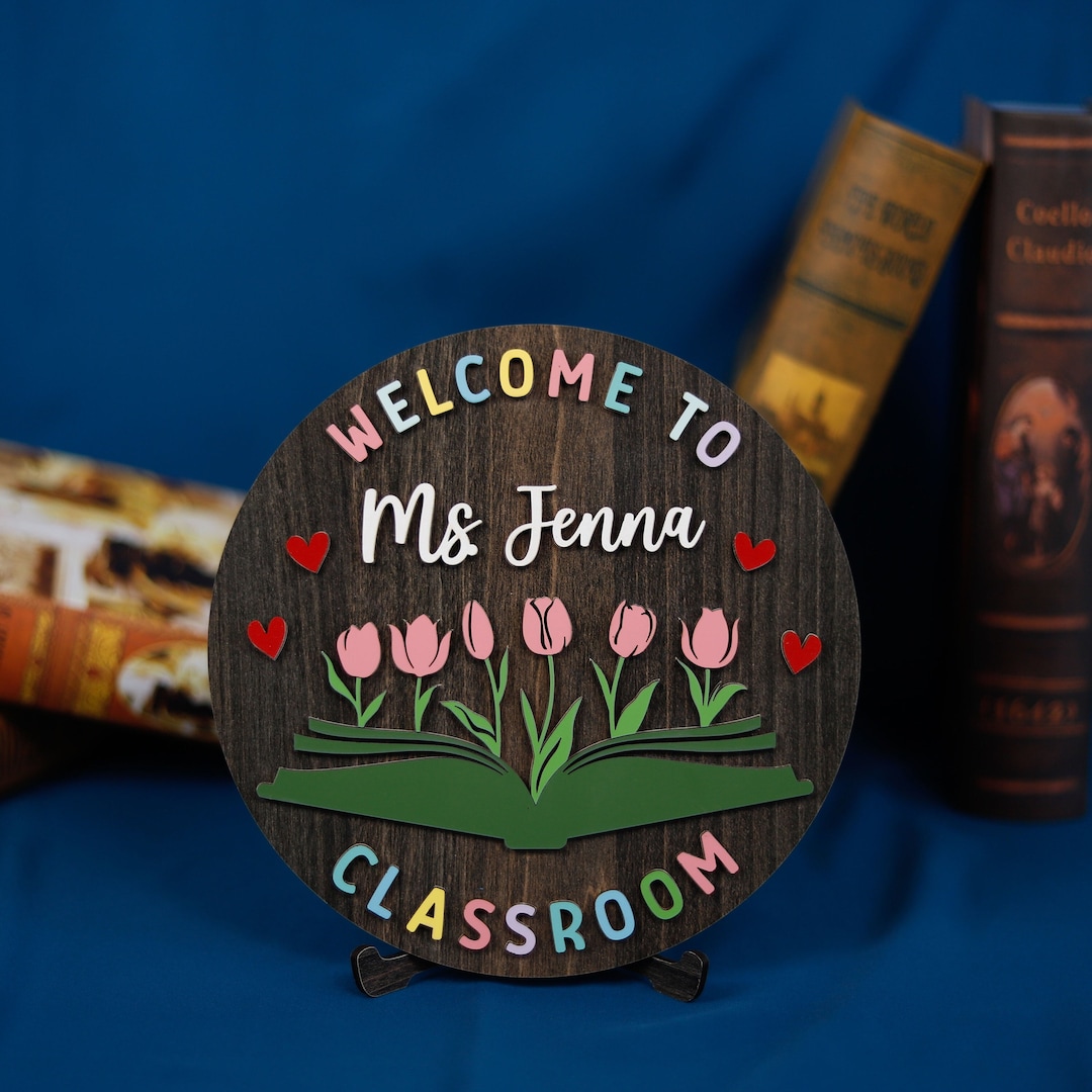 Personalized Teacher Classroom Welcome Sign, Teacher Classroom Decor ...