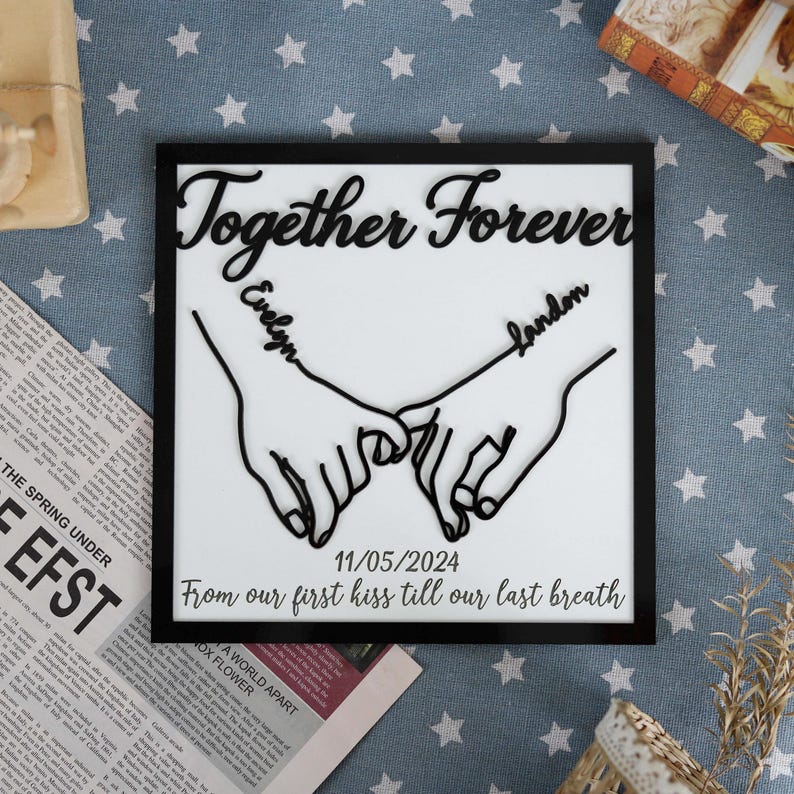 Couple Hands Holding Wood Sign, Personalized Gift for Her/him ...