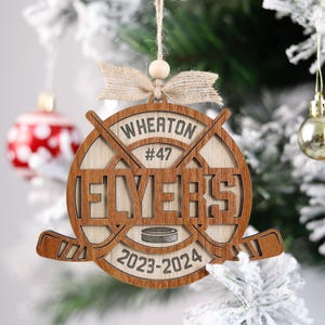Personalized Hockey Player Ornament, Custom Name & Number Ornament ...