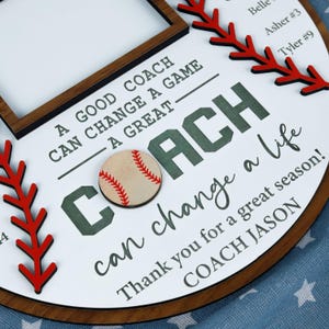Coach End of Season Appreciation Gift, Baseball Photo Plaque ...