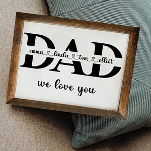 Father's Day Sign, Dad Wood Sign, Personalized Dad We Love You Wood ...