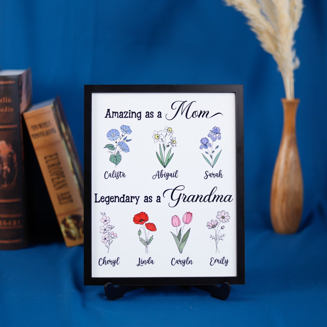 Personalized Grandma Mothers Day Keepsake, Grandkids Sign With Names ...