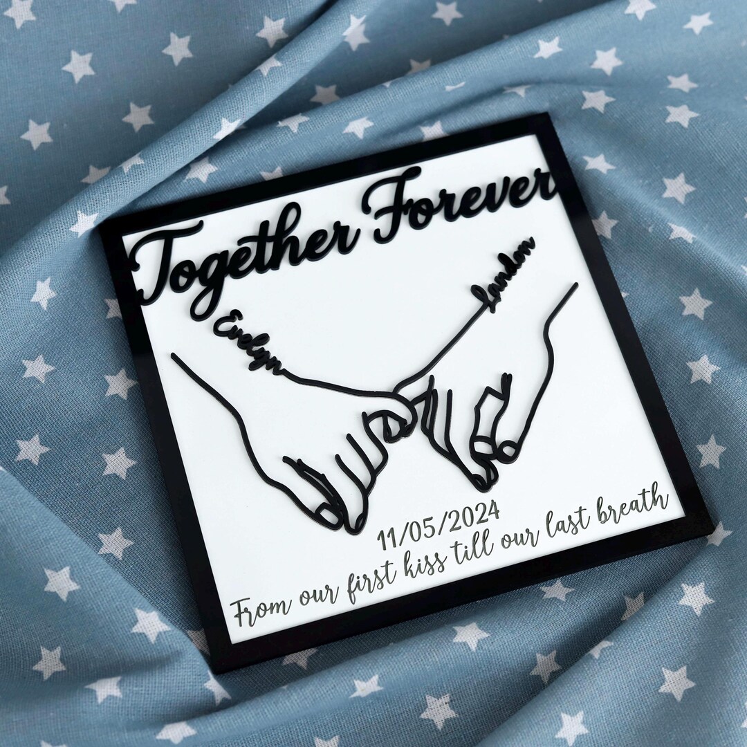 Couple Hands Holding Wood Sign, Personalized Gift for Her/him ...