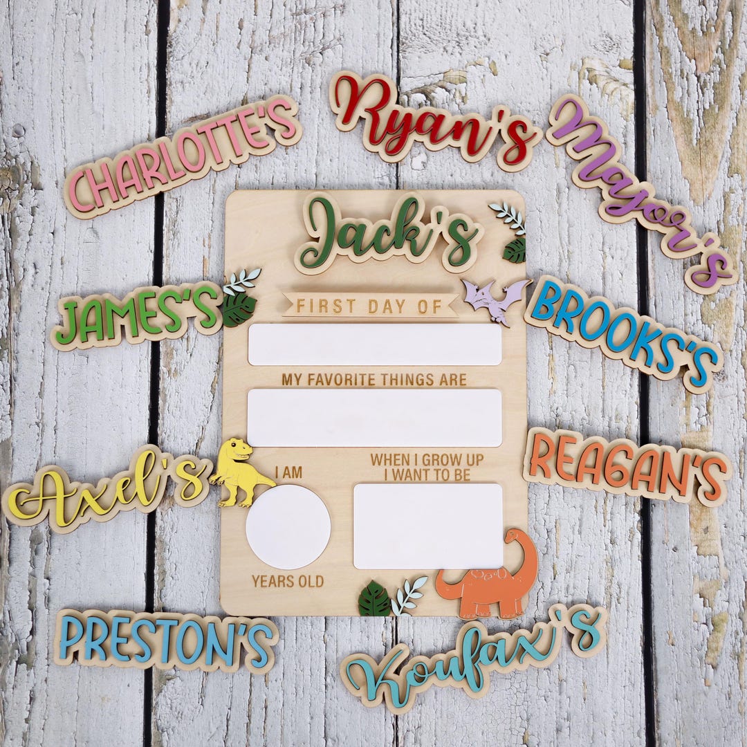 Dinosaurs Back to School Sign, Custom Dry Erase School Board, School ...