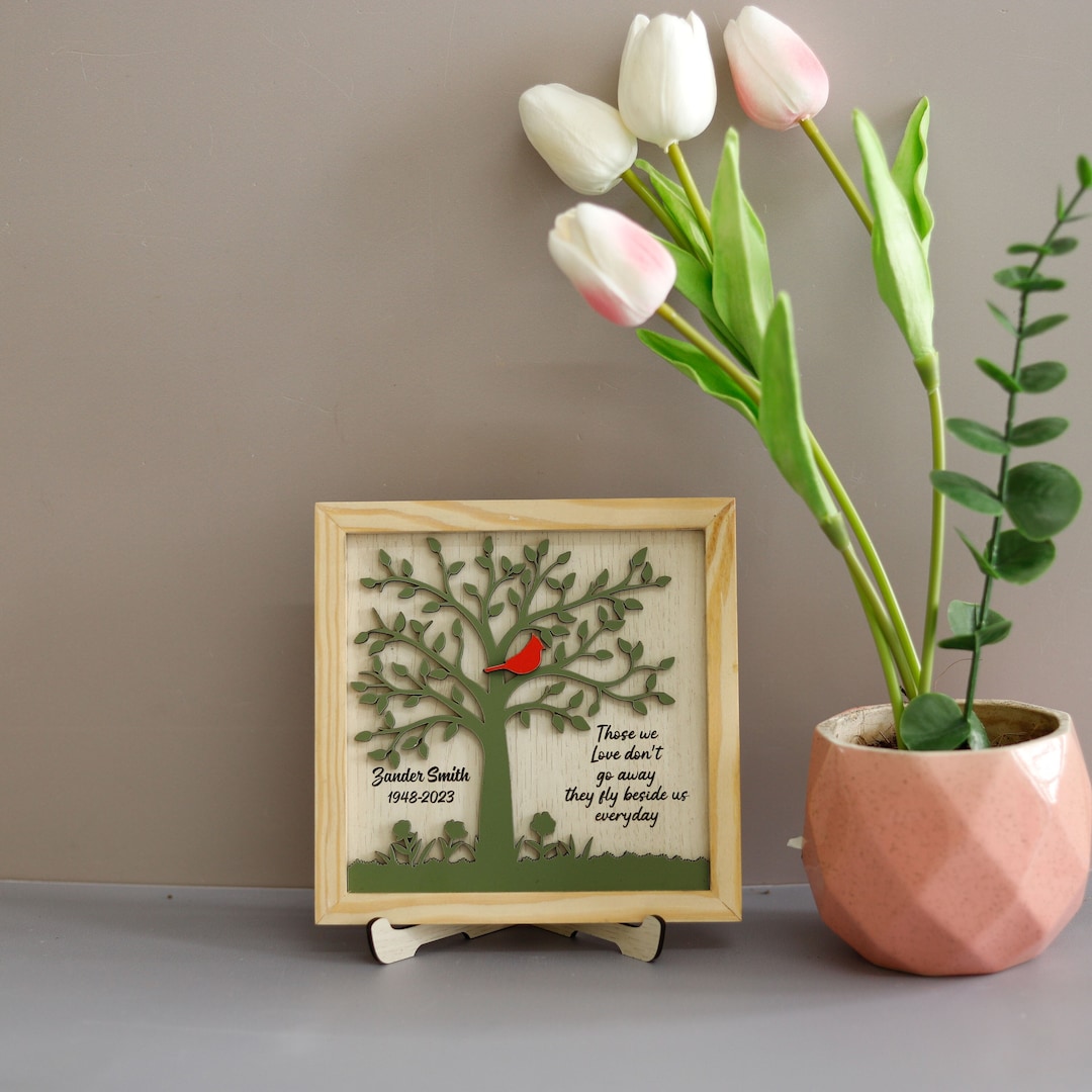 Those We Love Don't Go Away Sign, Memorial Frame for Dad, Personalized ...